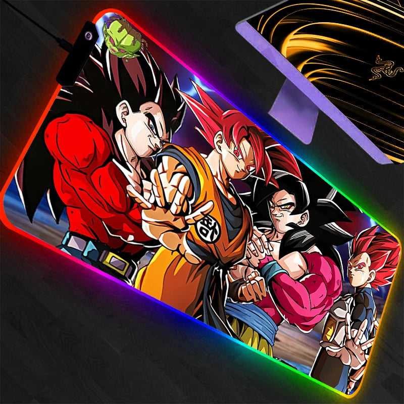 RGB Large Mouse Pad Dragon Ball Gamer Keyboard LED Mousepad Pc Compute ...